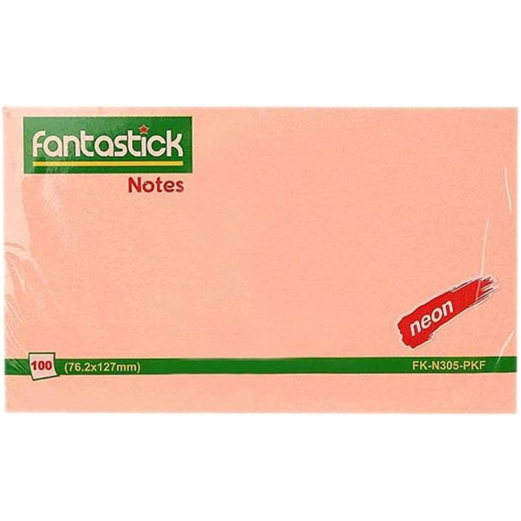 Fantastick 5x7.5cm Neon Red Sticky Notes (100 Sheets) - Hadafy