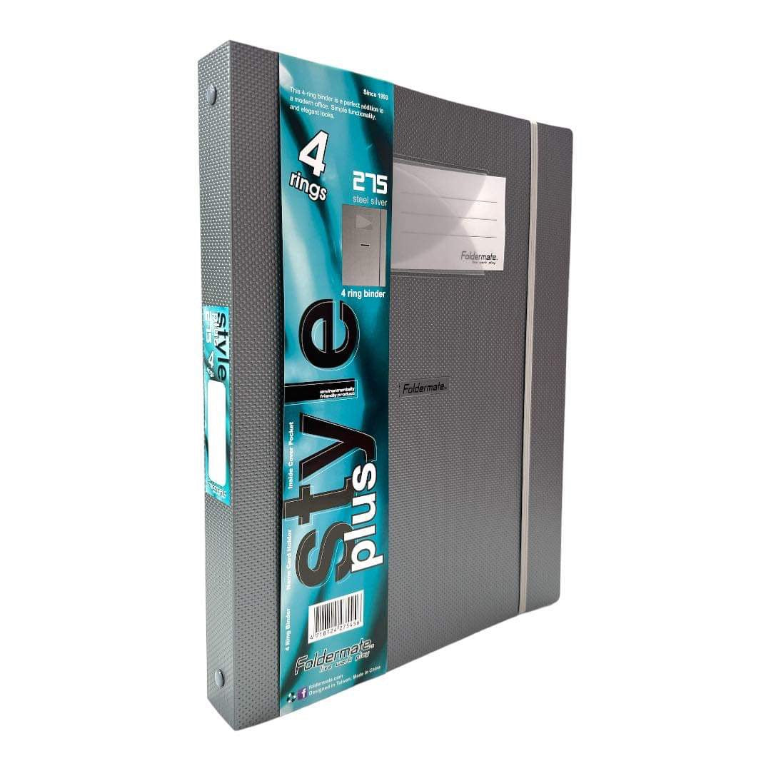Foldermate Black 4-Ring Binder - Hadafy