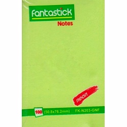Fantastick 5x7.5cm Neon Green Sticky Notes (100 Sheets) - Hadafy