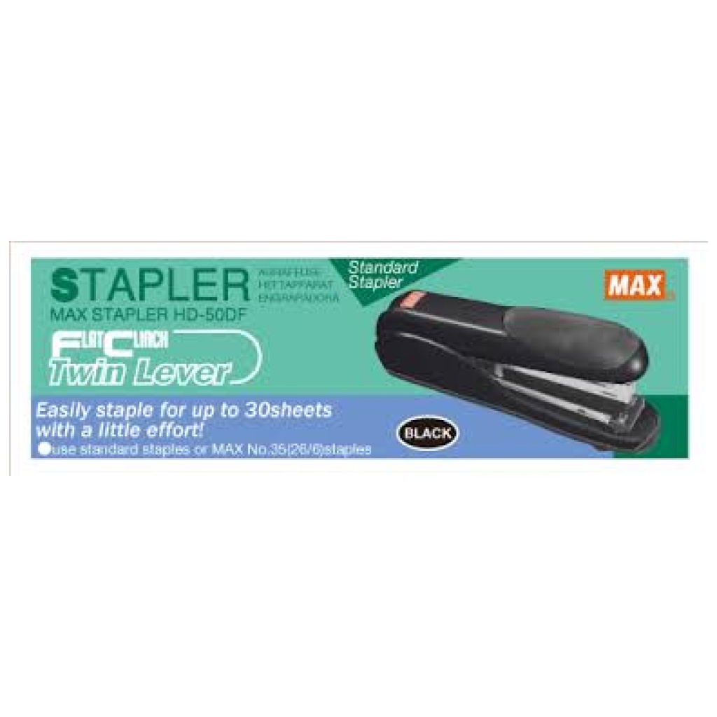 MAX HD-50DF Twin Lever Stapler (Black) - Hadafy
