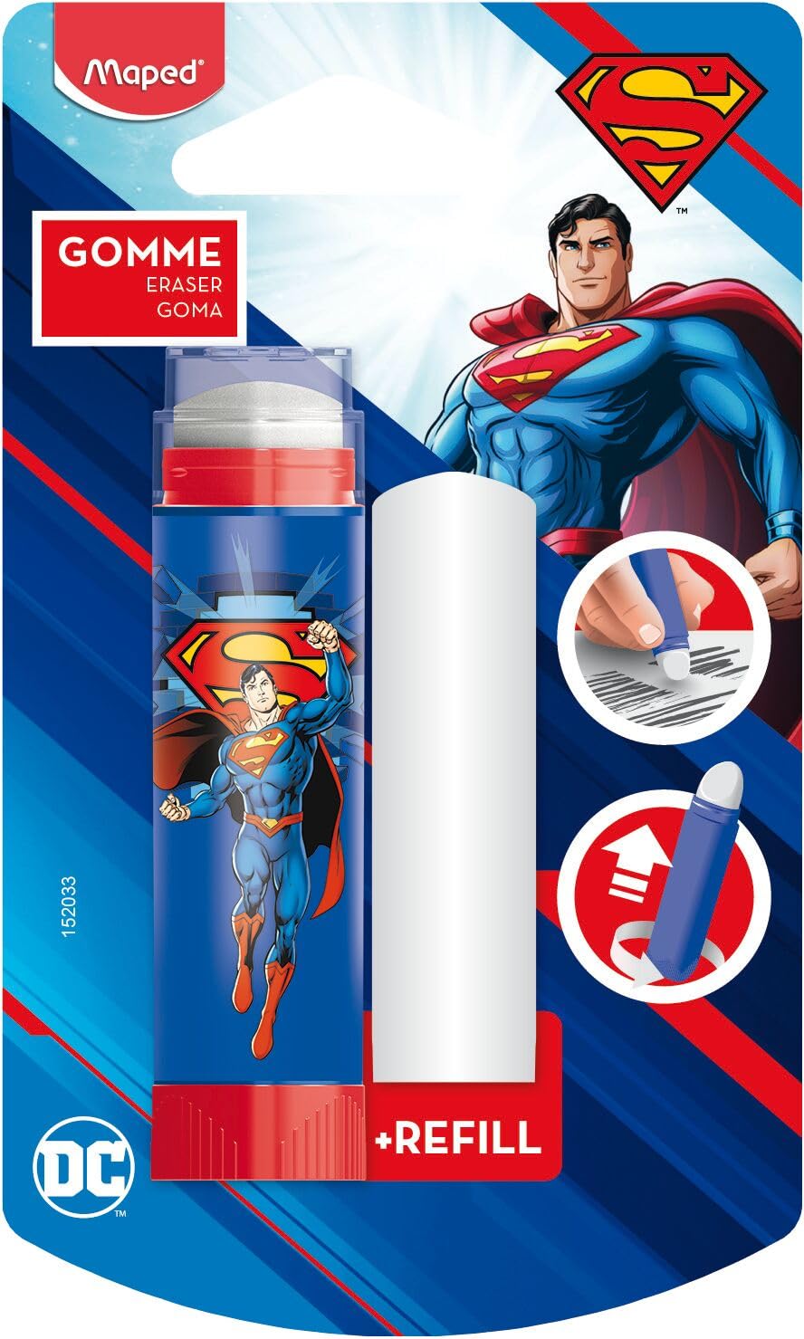 Maped Superman Eraser Stick + Refill - Hadafy