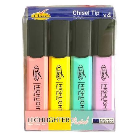 Class Pastel Color Highlighter (Set of 4)