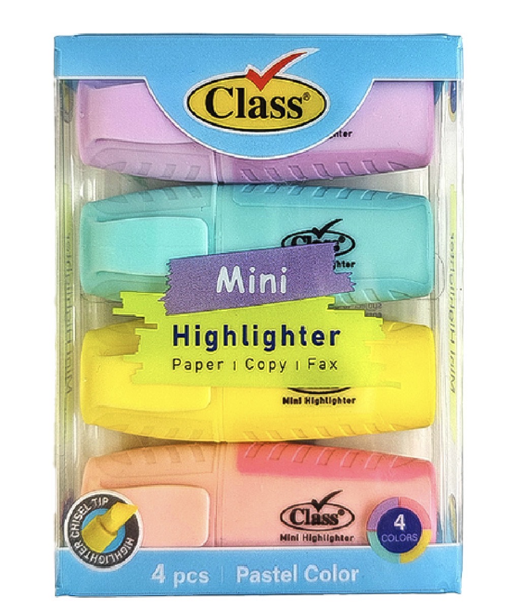 Class Pastel Color Mini Highlighter (Set of 4)